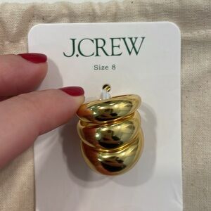 J. Crew | Jewelry | New J Crew Sculptural Ring Set Size 8 In Gold ...